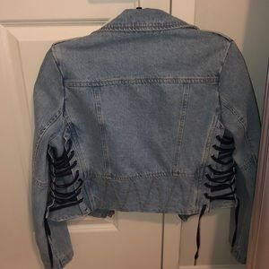 Current Air | Jackets & Coats | Nwt Current Air Lace Up Denim Jacket ...